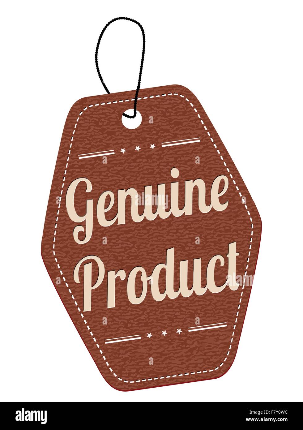 Genuine product brown leather label or price tag Stock Vector Image ...