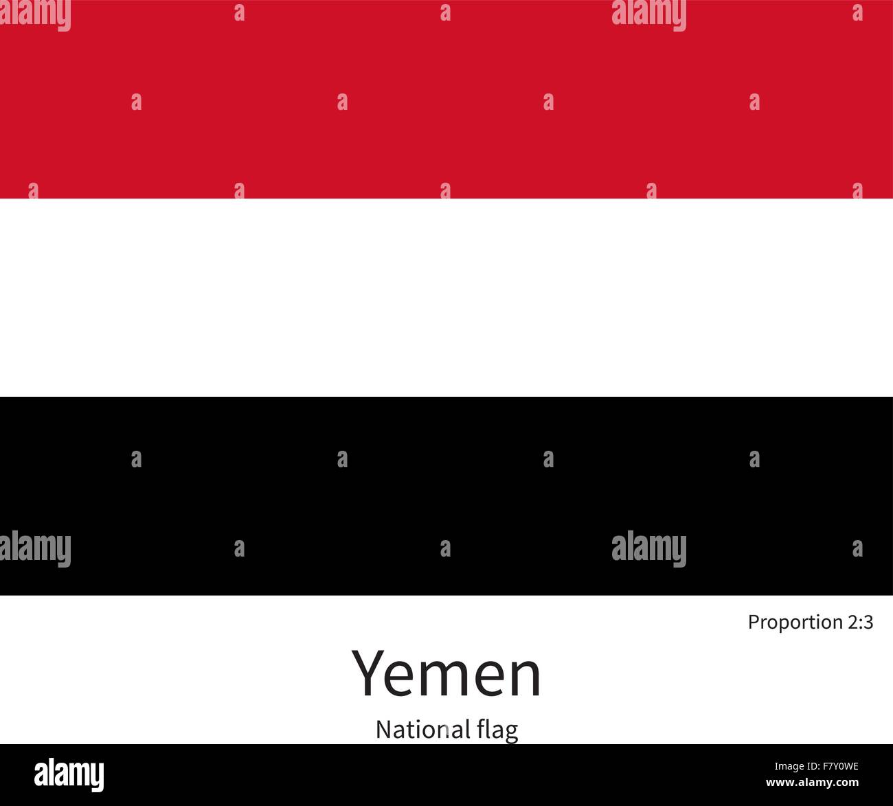 National flag of Yemen with correct proportions, element, colors Stock ...