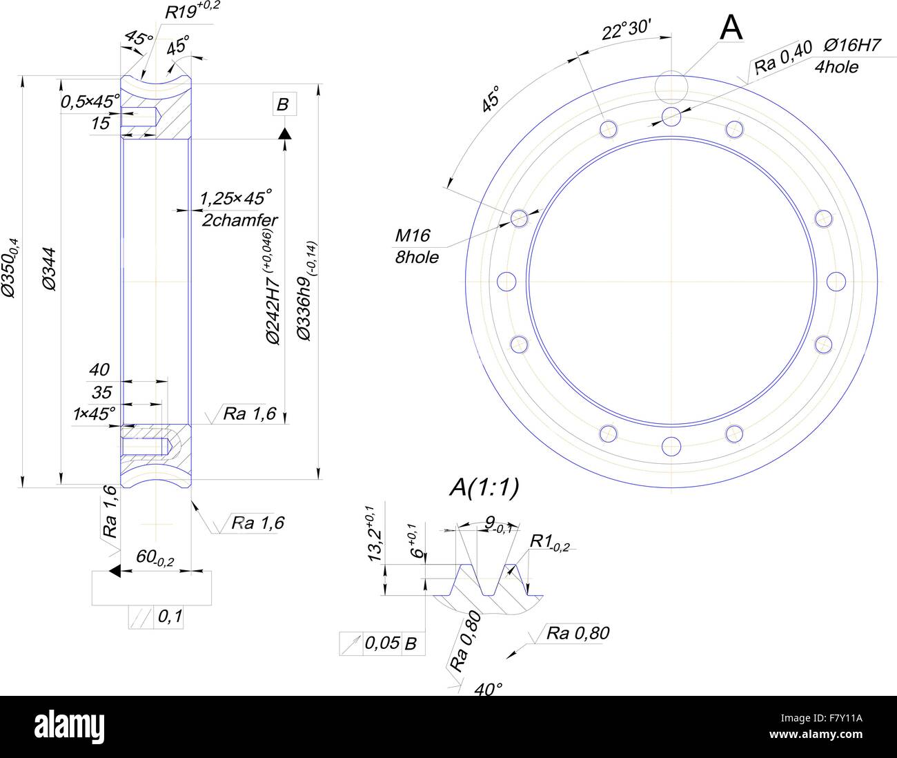 Engineering drawing of industrial equipment Stock Vector Image & Art ...