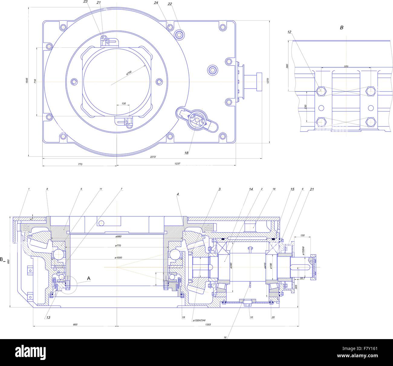 Engineering drawing of industrial equipment Stock Vector Image & Art ...