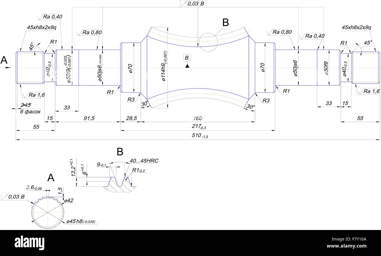Engineering drawing steel shaft hi-res stock photography and images - Alamy