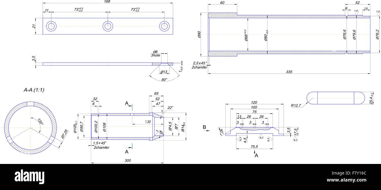 Engineering drawing steel bush hi-res stock photography and images - Alamy