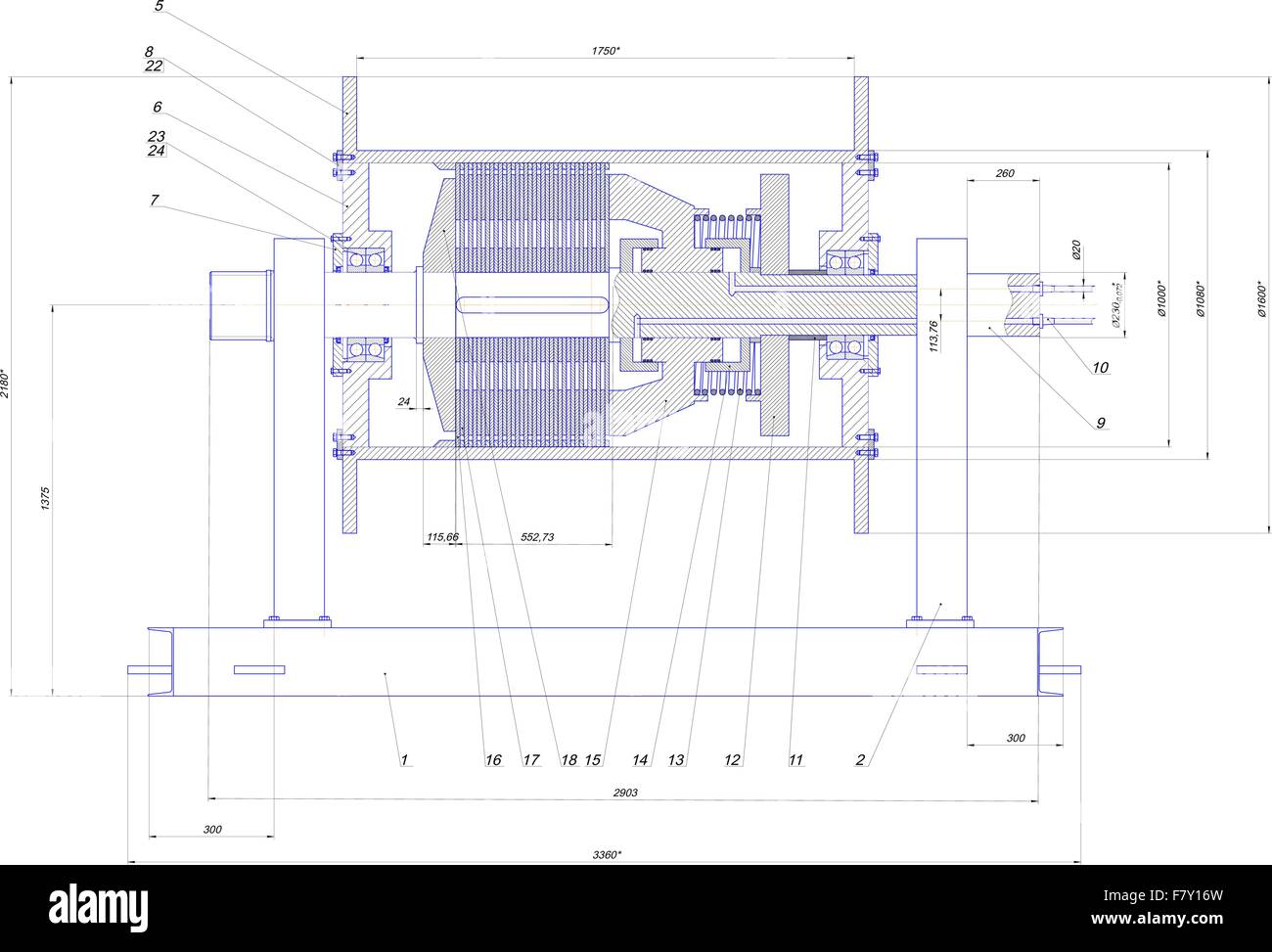 Engineering drawing of industrial equipment Stock Vector Image & Art ...