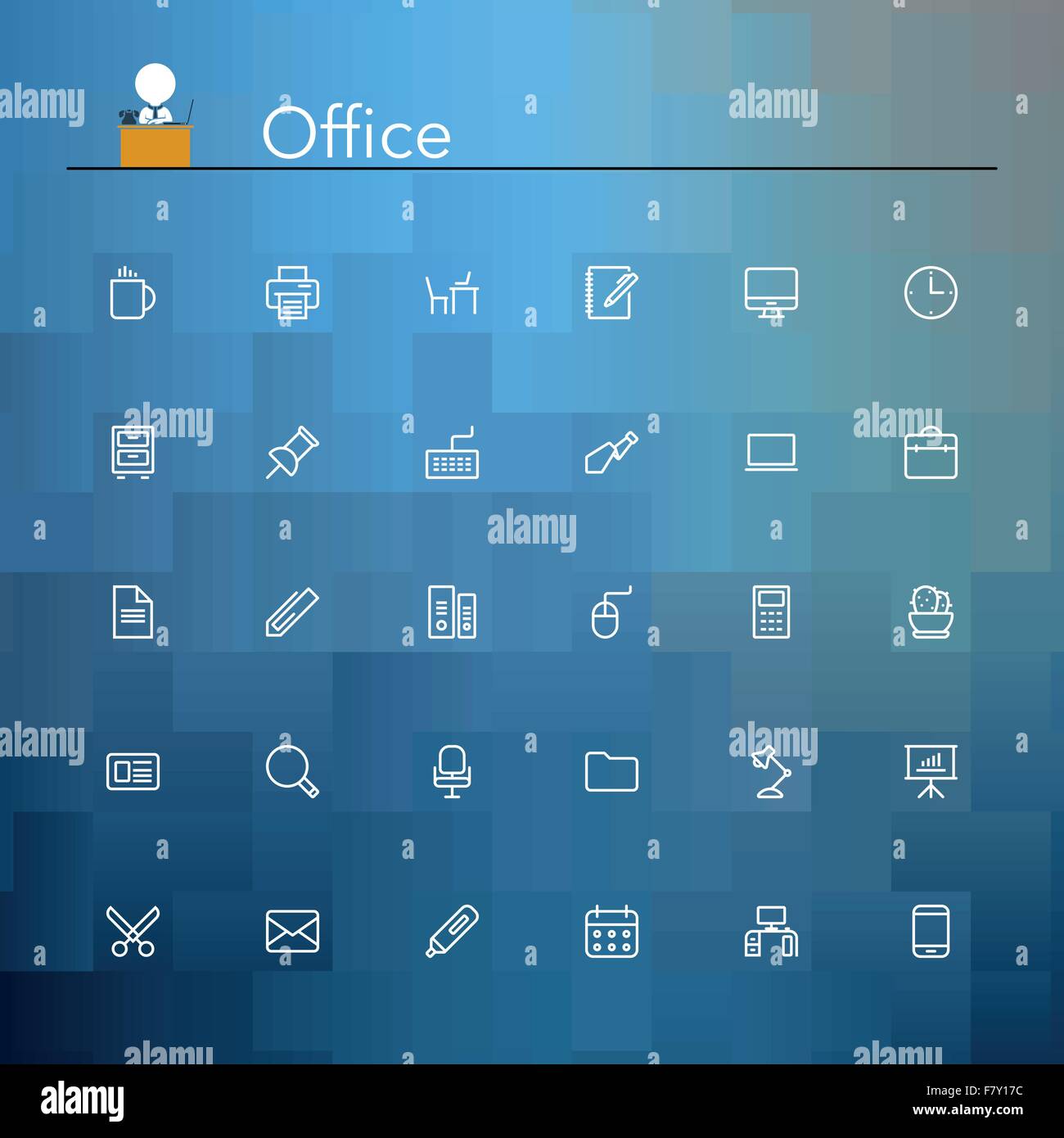 Office Line Icons Stock Vector Image & Art - Alamy