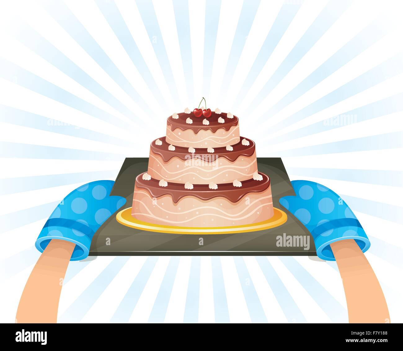 Sponge cake sweet cream Stock Vector Images - Alamy