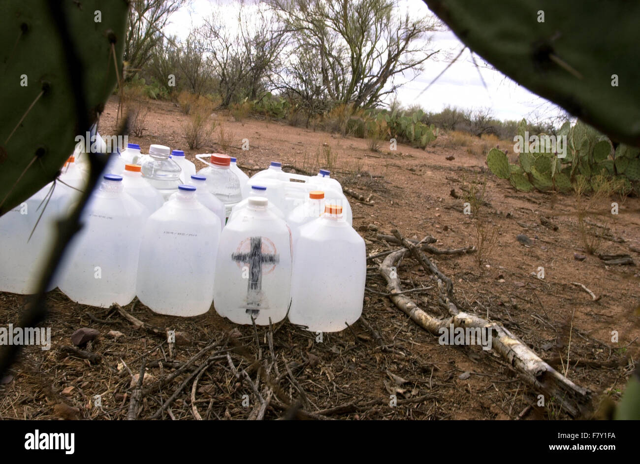 Water provided by Rev. Mike Wilson sit along a trail made by ...