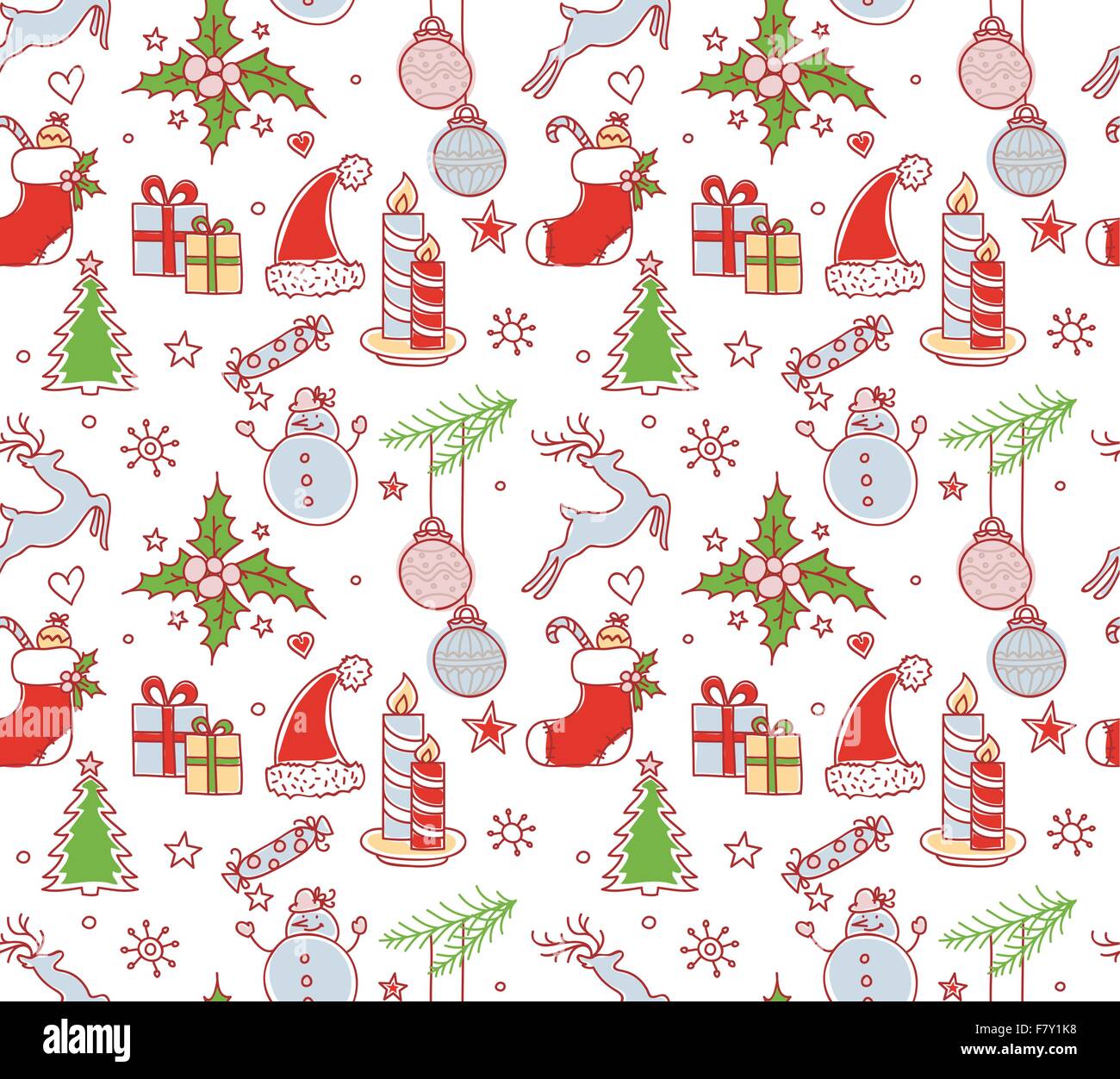 Xmas objects seamless pattern Stock Vector Image & Art - Alamy
