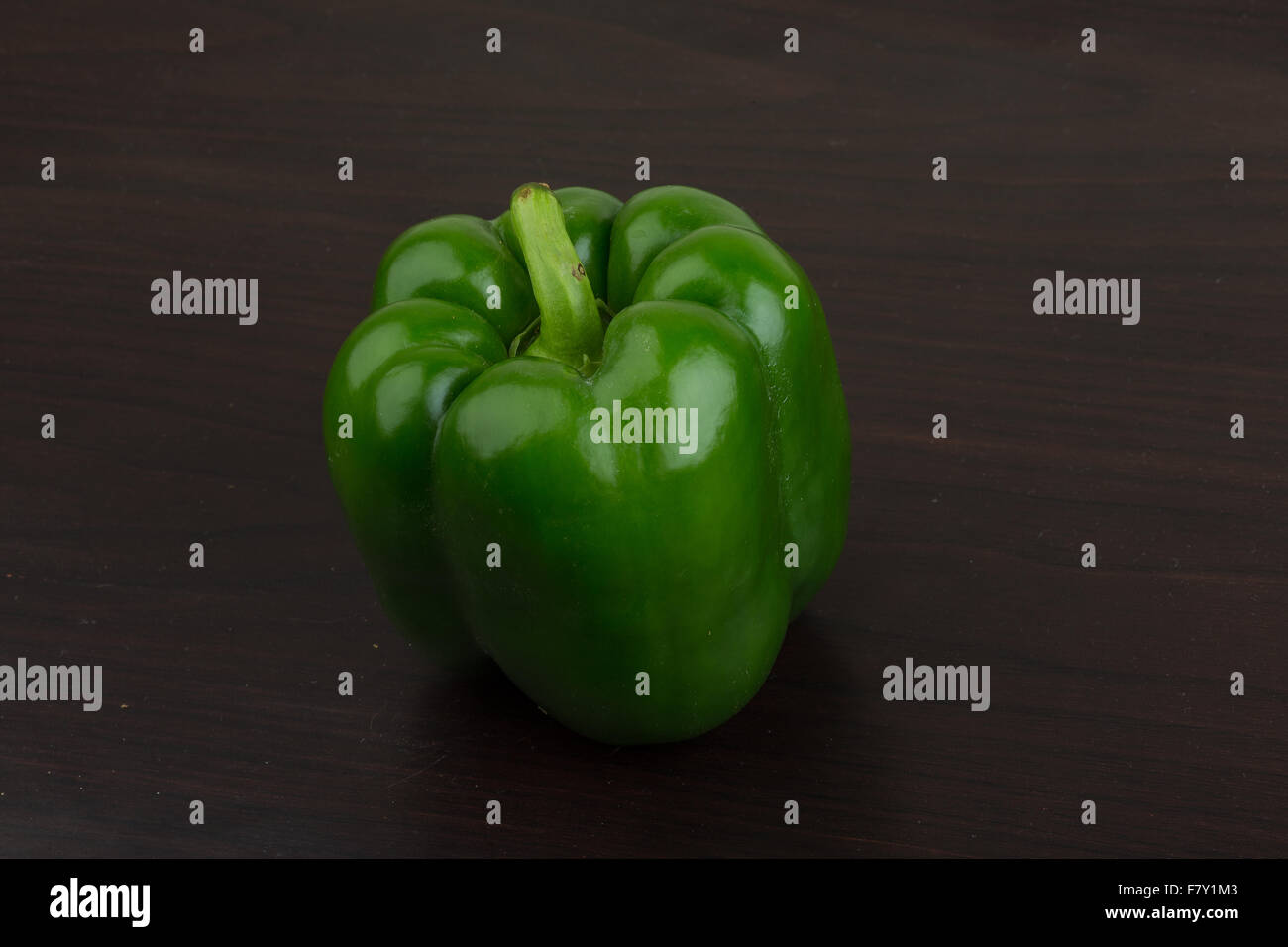 Fresh ripe Green Bulgarian pepper on the wood background Stock Photo ...