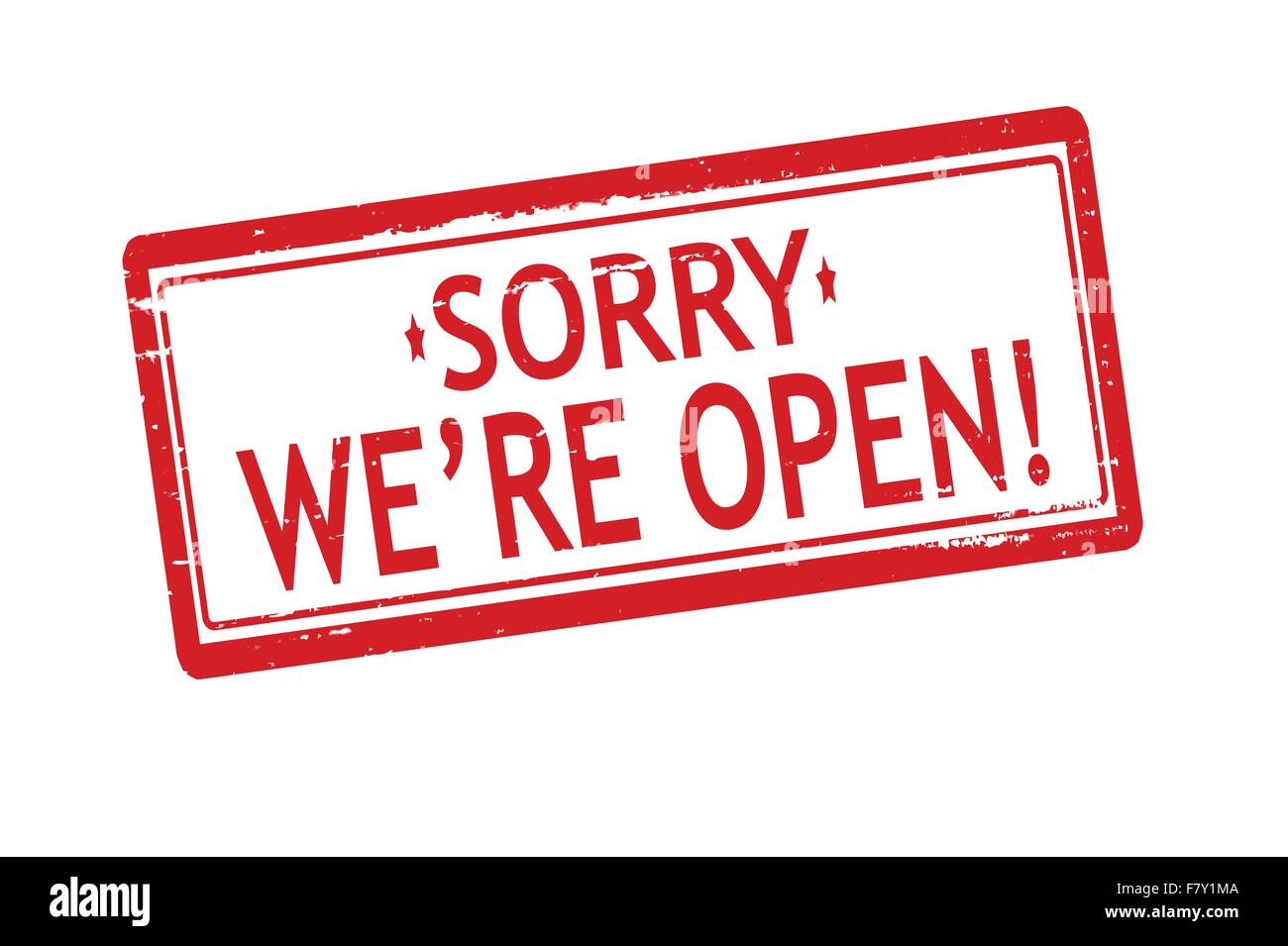 Sorry we are open Stock Vector Image & Art - Alamy