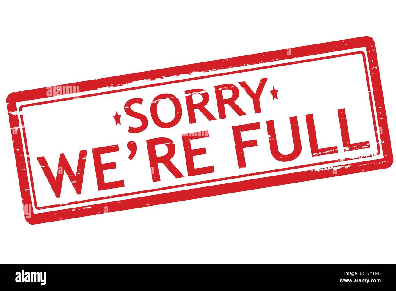 Sorry we are full Stock Vector Image & Art - Alamy