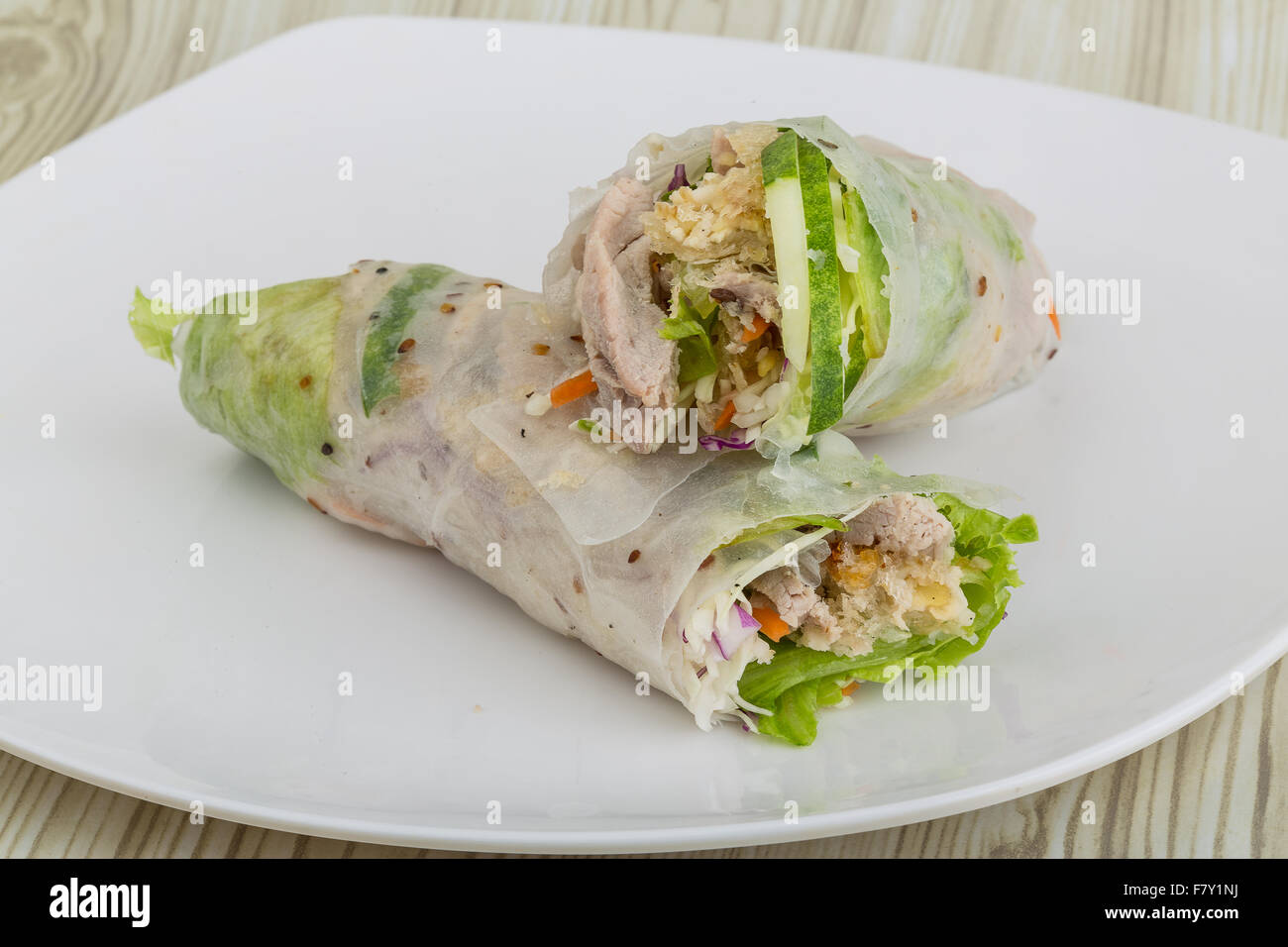 Vietnamese spring roll with pork, shrimp and vegetables Stock Photo - Alamy