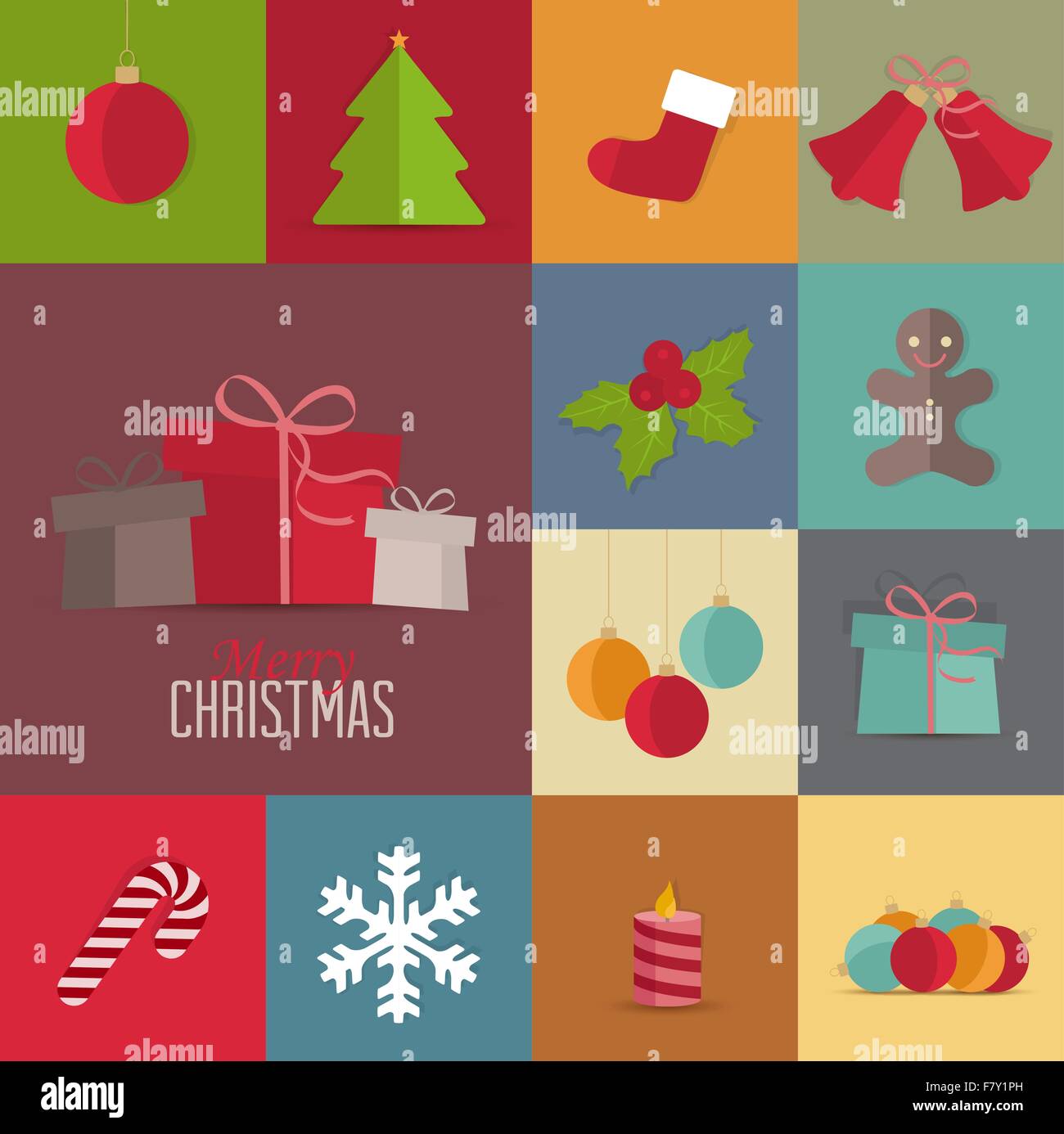 Christmas garland tree snow gift Stock Vector Images - Alamy