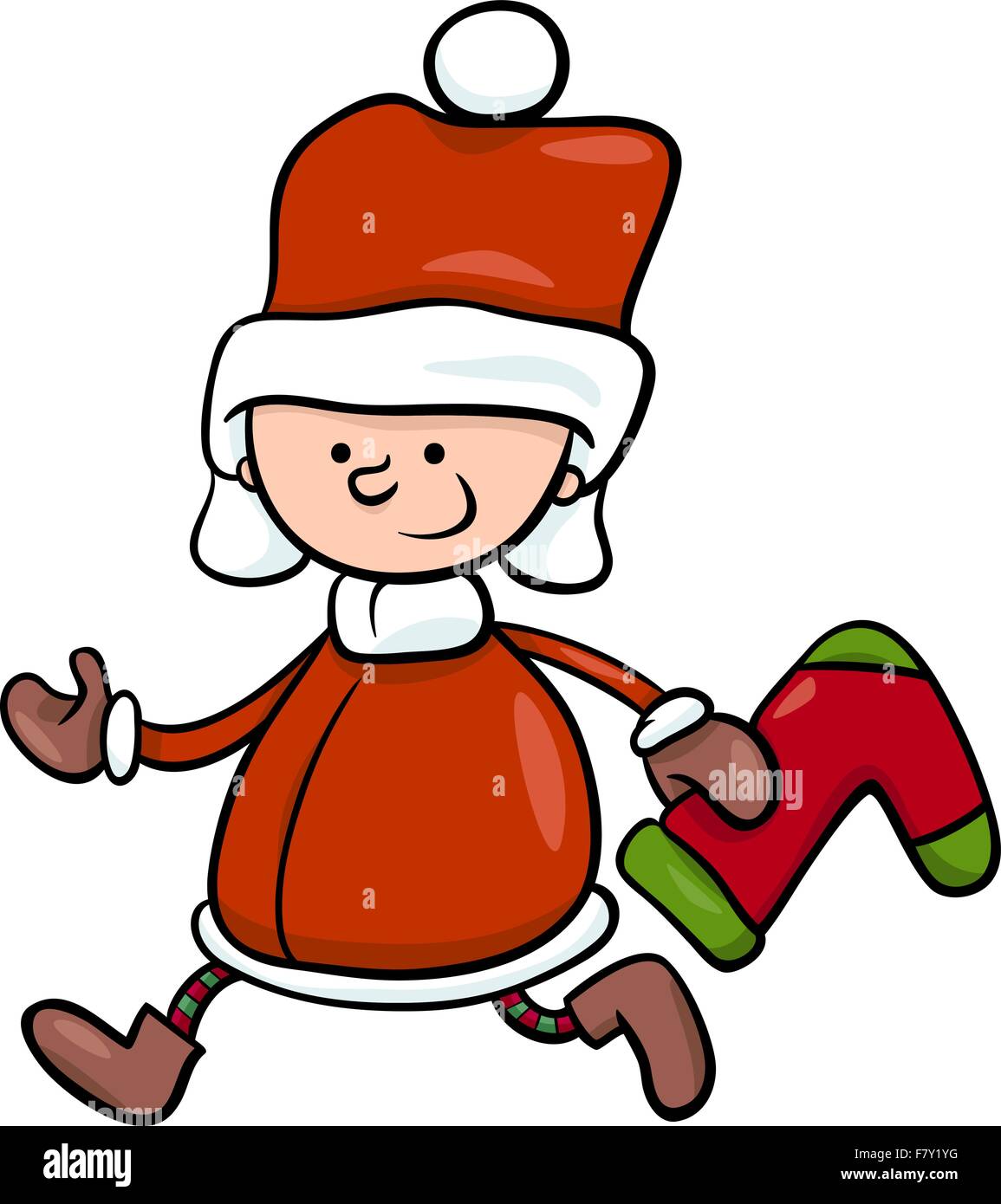 santa claus boy cartoon illustration Stock Vector Image & Art - Alamy
