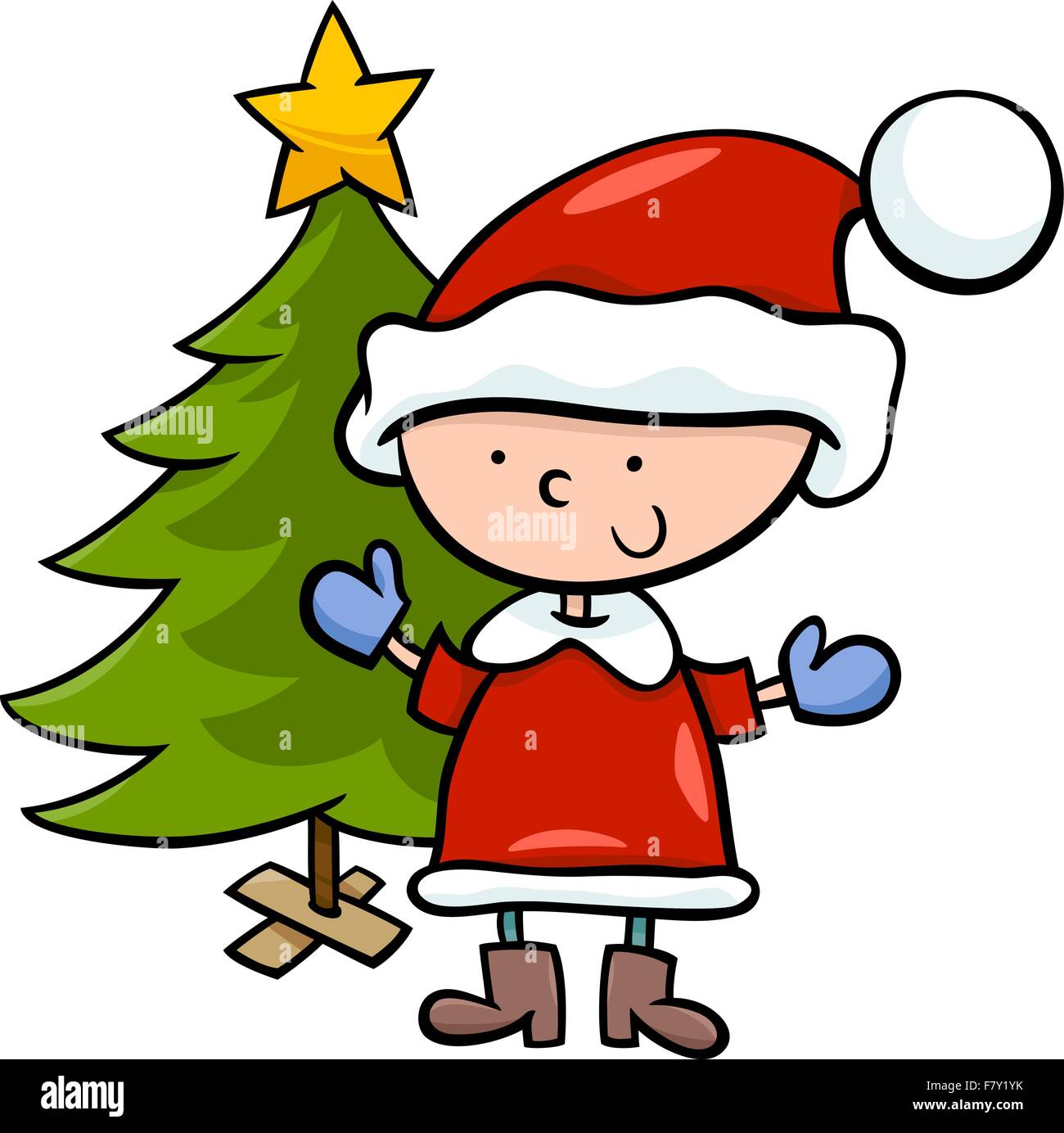 santa claus boy cartoon illustration Stock Vector Image & Art - Alamy