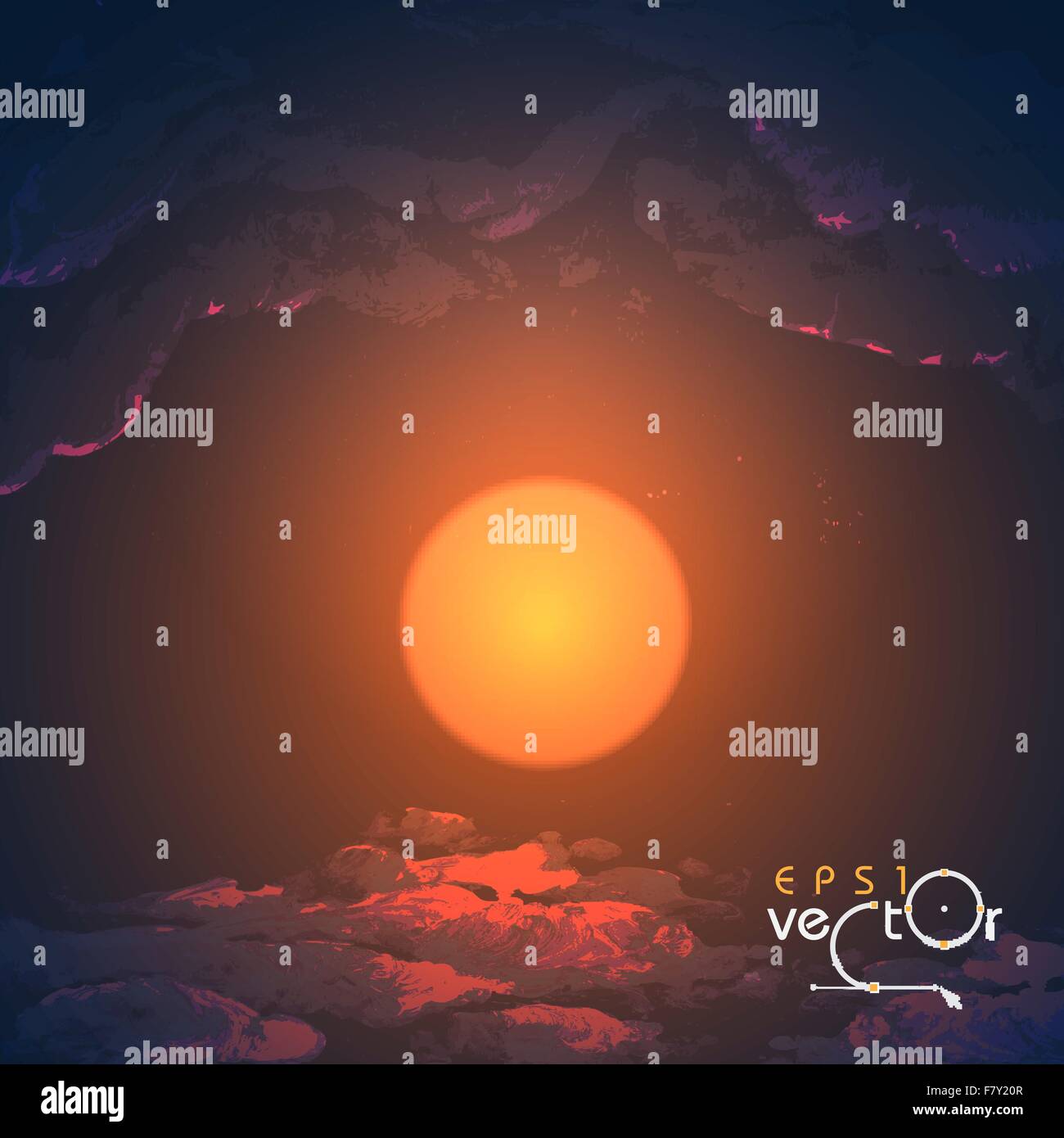 Beautiful sunset cloudy sky Stock Vector Images - Alamy