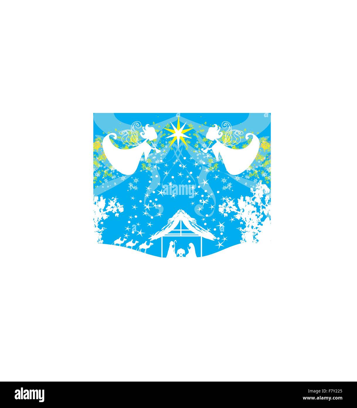 Biblical scene - birth of Jesus in Bethlehem Stock Vector Image & Art ...