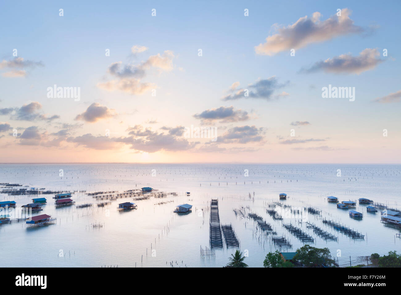 Sunset over Songkhla lake in southern Thailand Stock Photo - Alamy