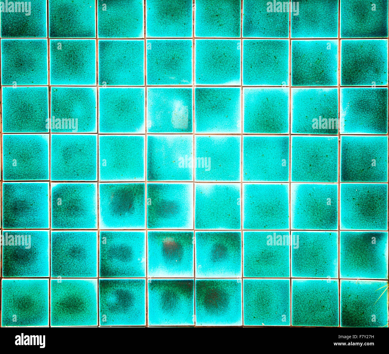 wall and floor mosaic tiles in azure blue Stock Photo - Alamy