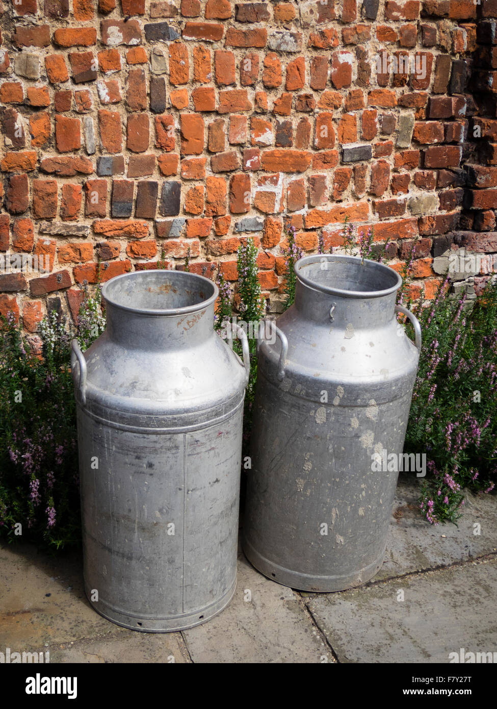 old milk canisters Stock Photo - Alamy