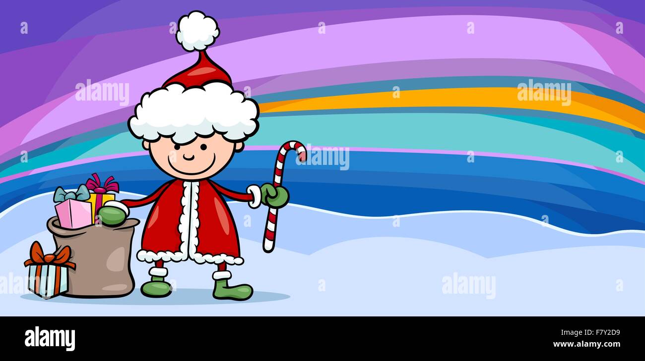 santa claus boy cartoon greeting card Stock Vector Image & Art - Alamy