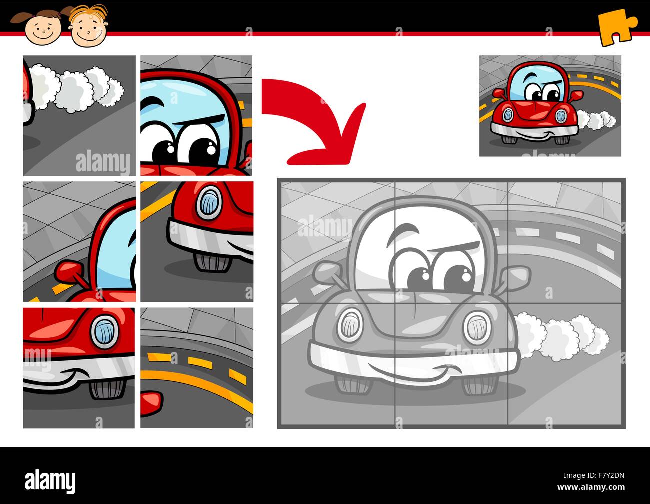 Car shape puzzle Stock Vector Images - Alamy