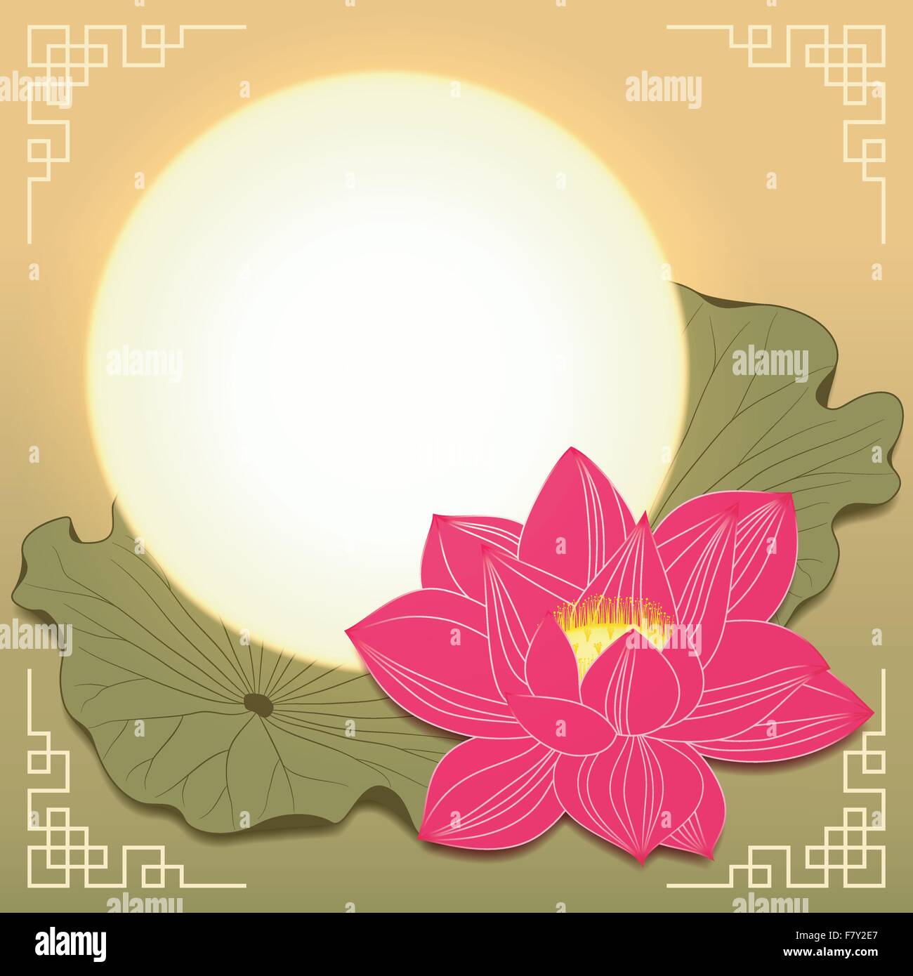 Lotus moon Stock Vector Images - Alamy