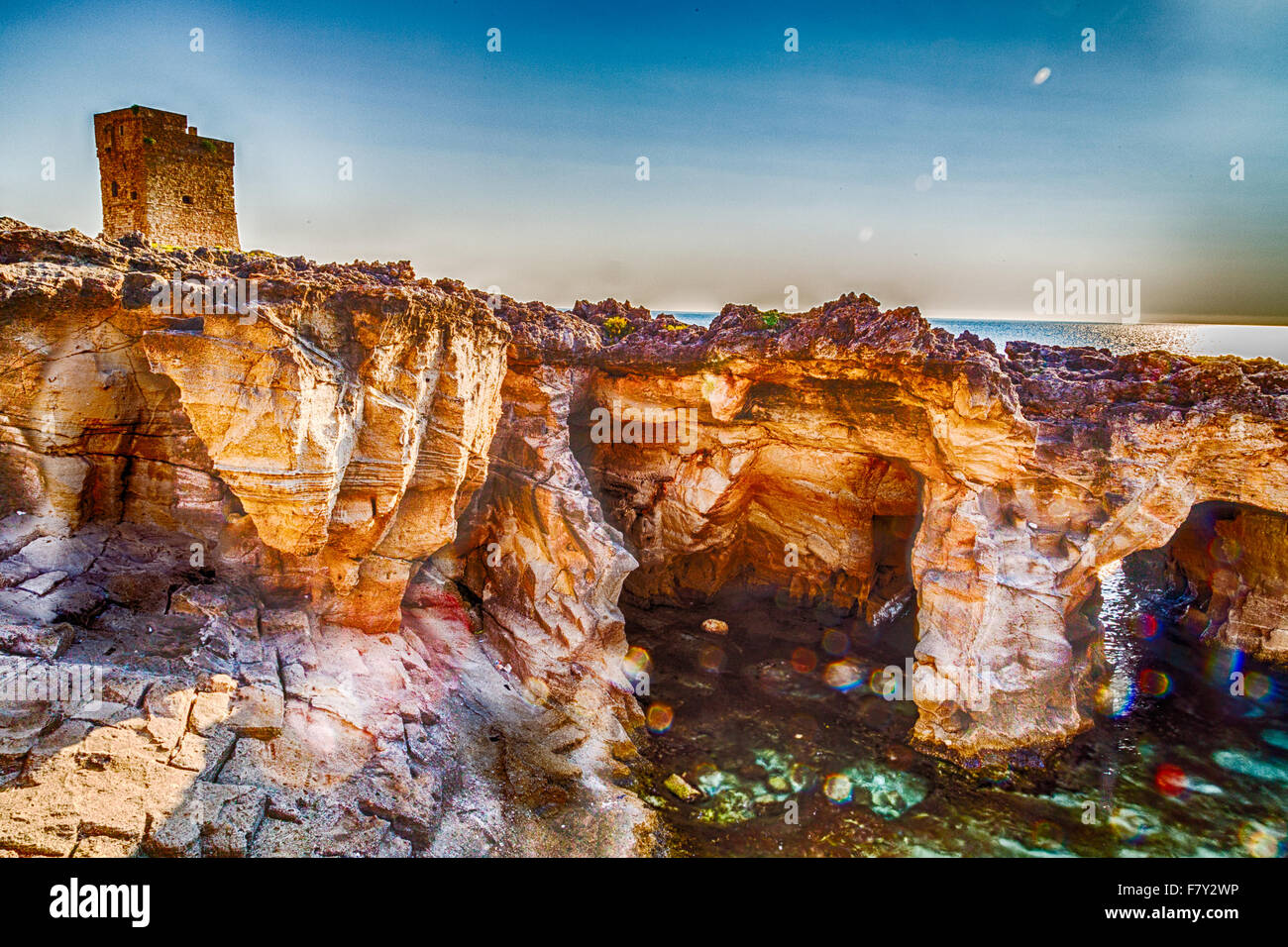 Watchtower overlooking amazing natural pool surrounded only by the ...