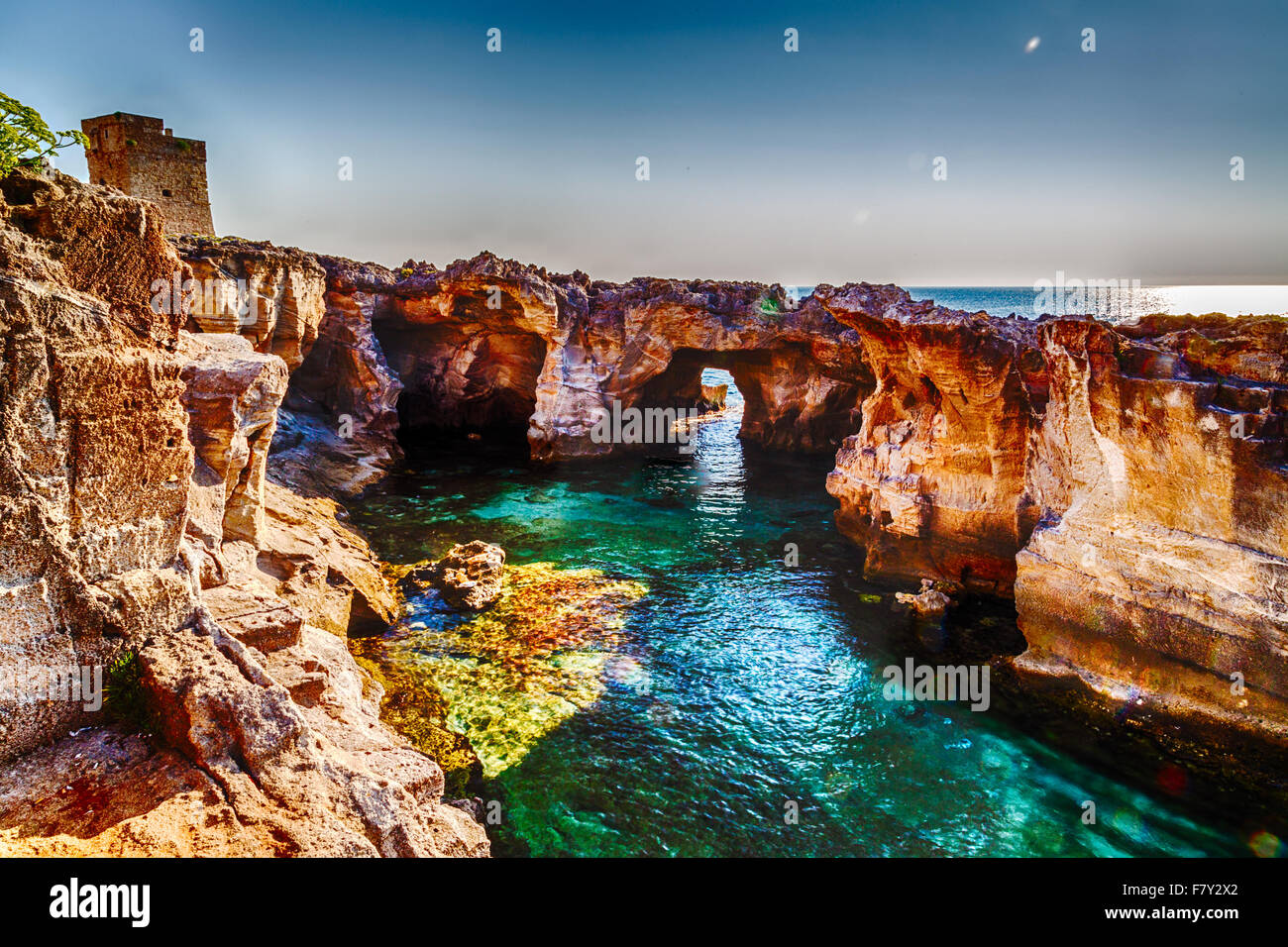 Watchtower overlooking amazing natural pool surrounded only by the ...