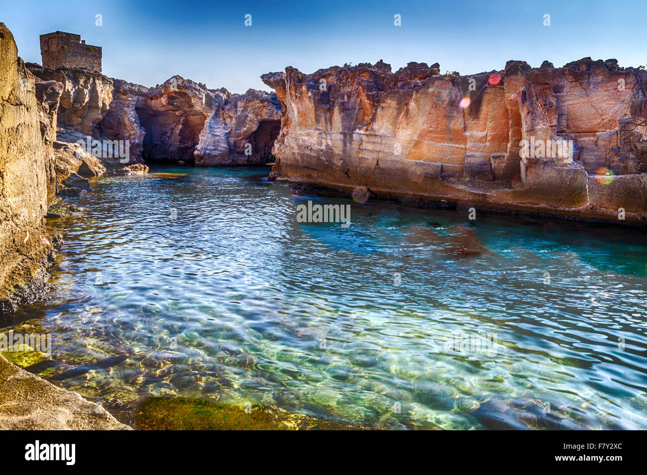 Watchtower overlooking amazing natural pool surrounded only by the ...