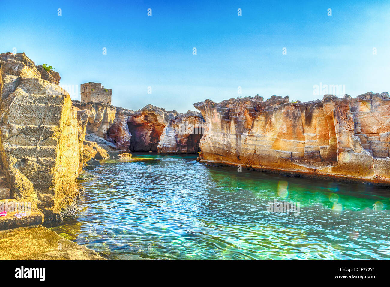 Watchtower overlooking amazing natural pool surrounded only by the ...