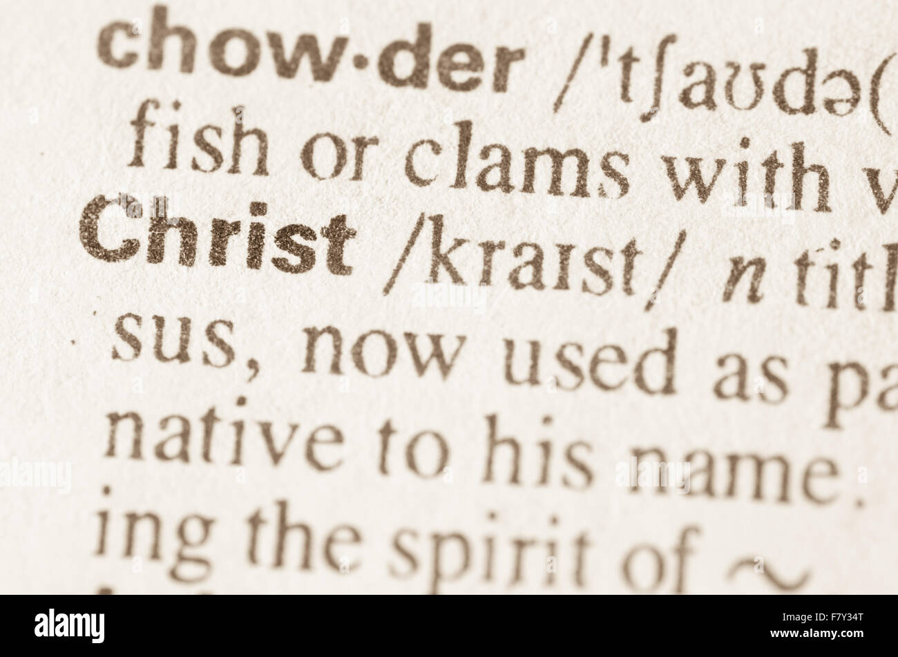 Definition word christ in dictionary hi-res stock photography and ...
