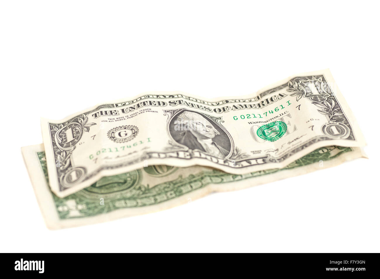 one dollar banknotes isolated on white background Stock Photo - Alamy