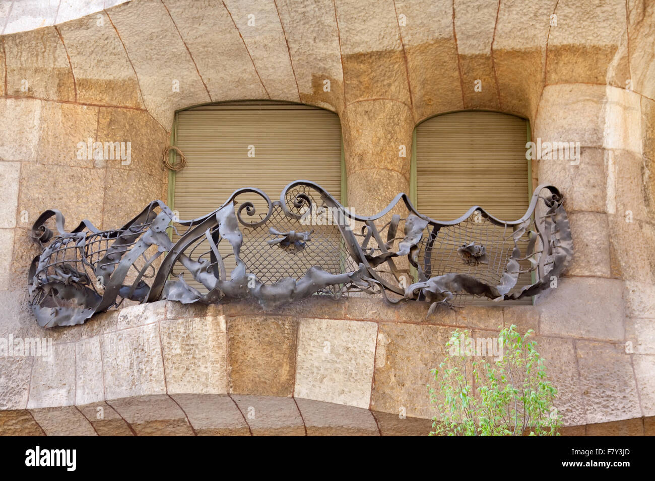 Closeup of Casa Mila (La Pedrera) built in 1905–1910 by Catalan ...