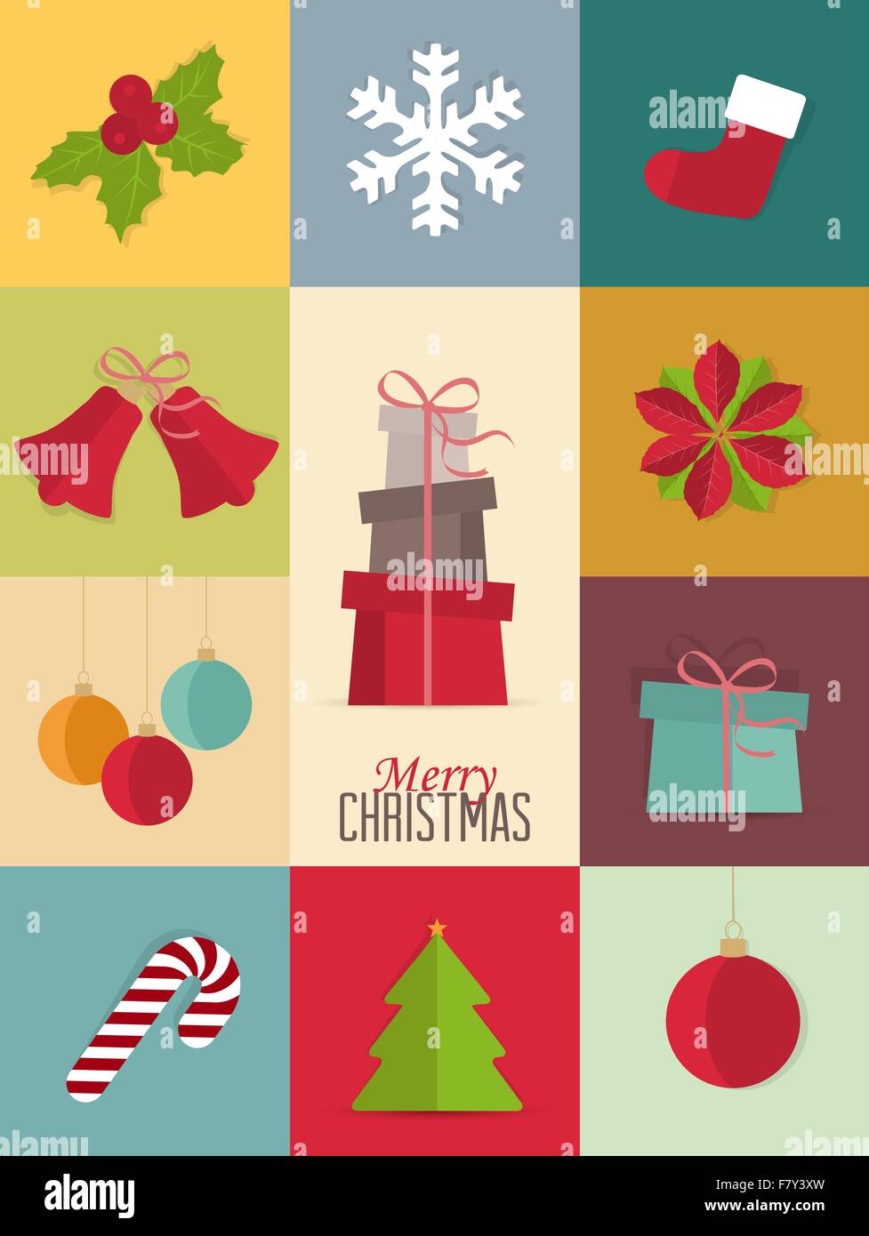 Christmas garland tree snow gift Stock Vector Images - Alamy