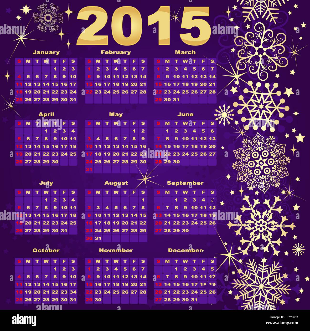 Christmas holiday calendar page Stock Vector Images - Alamy