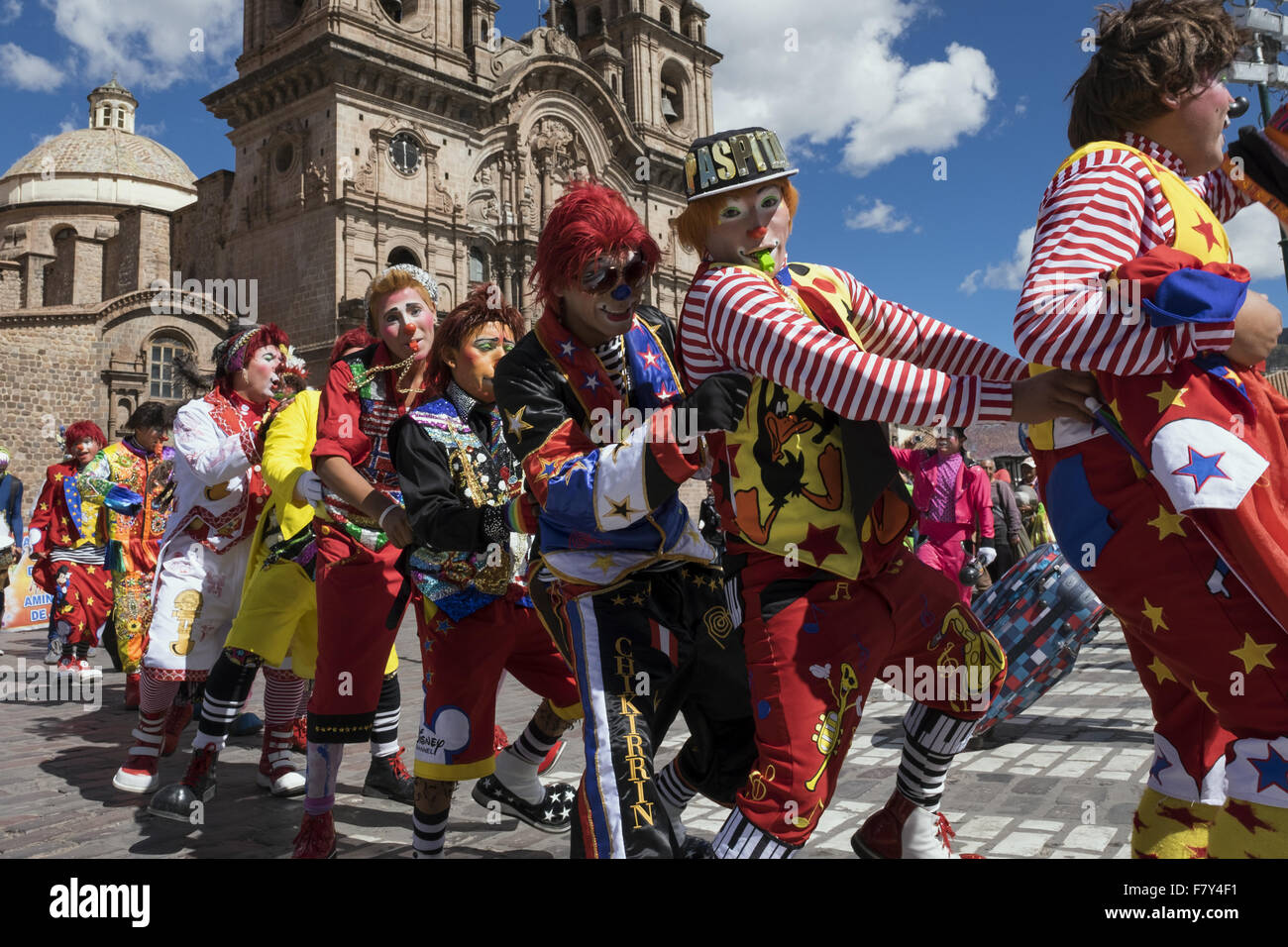 A group of clowns Cuzco attending a convention of clowns throughout ...