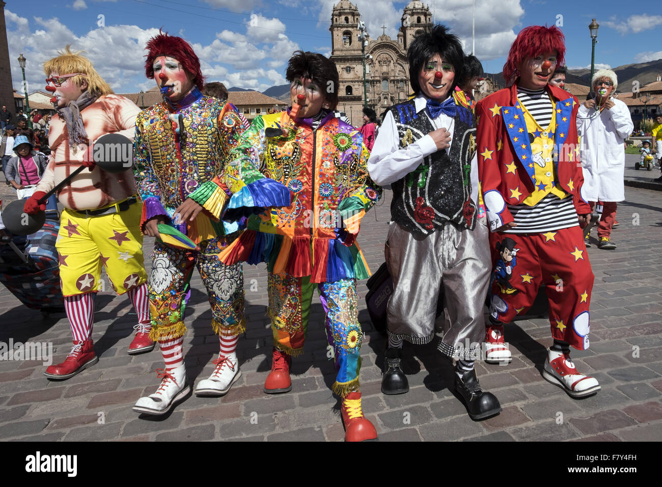 A group of clowns Cuzco attending a convention of clowns throughout ...