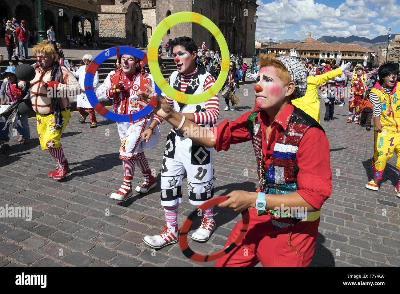 A group of clowns Cuzco attending a convention of clowns throughout ...