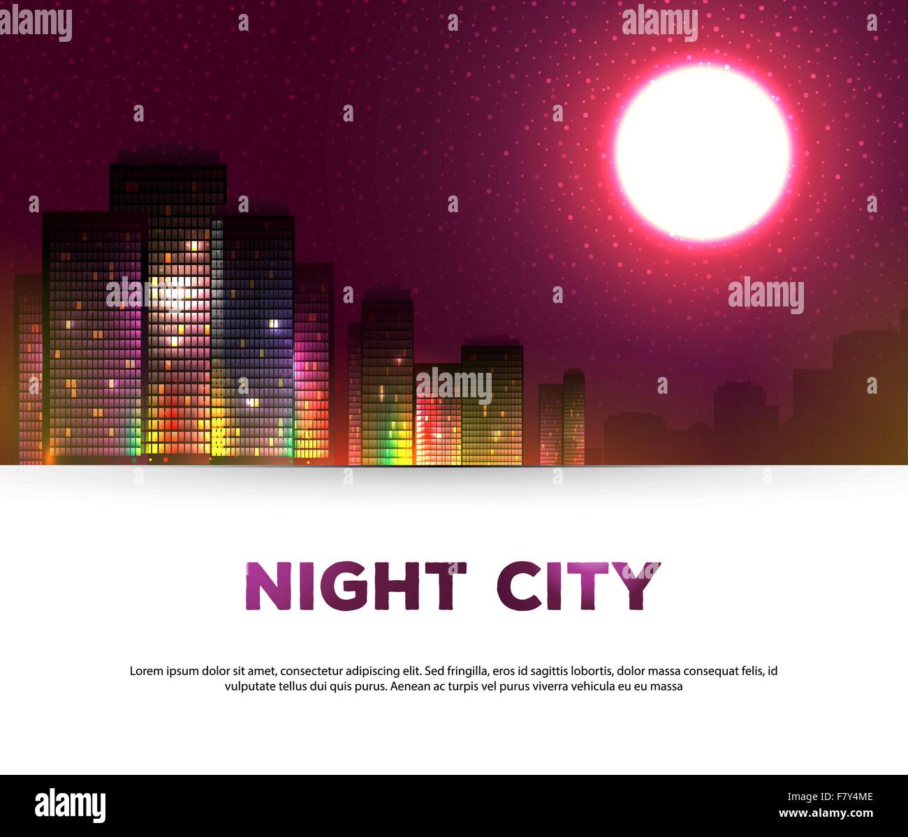 City illuminated night Stock Vector Images - Alamy