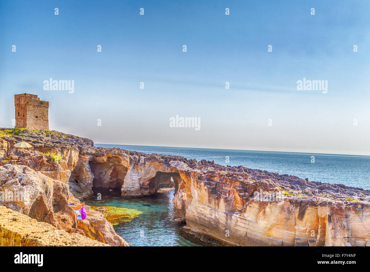 Watchtower overlooking amazing natural pool surrounded only by the ...