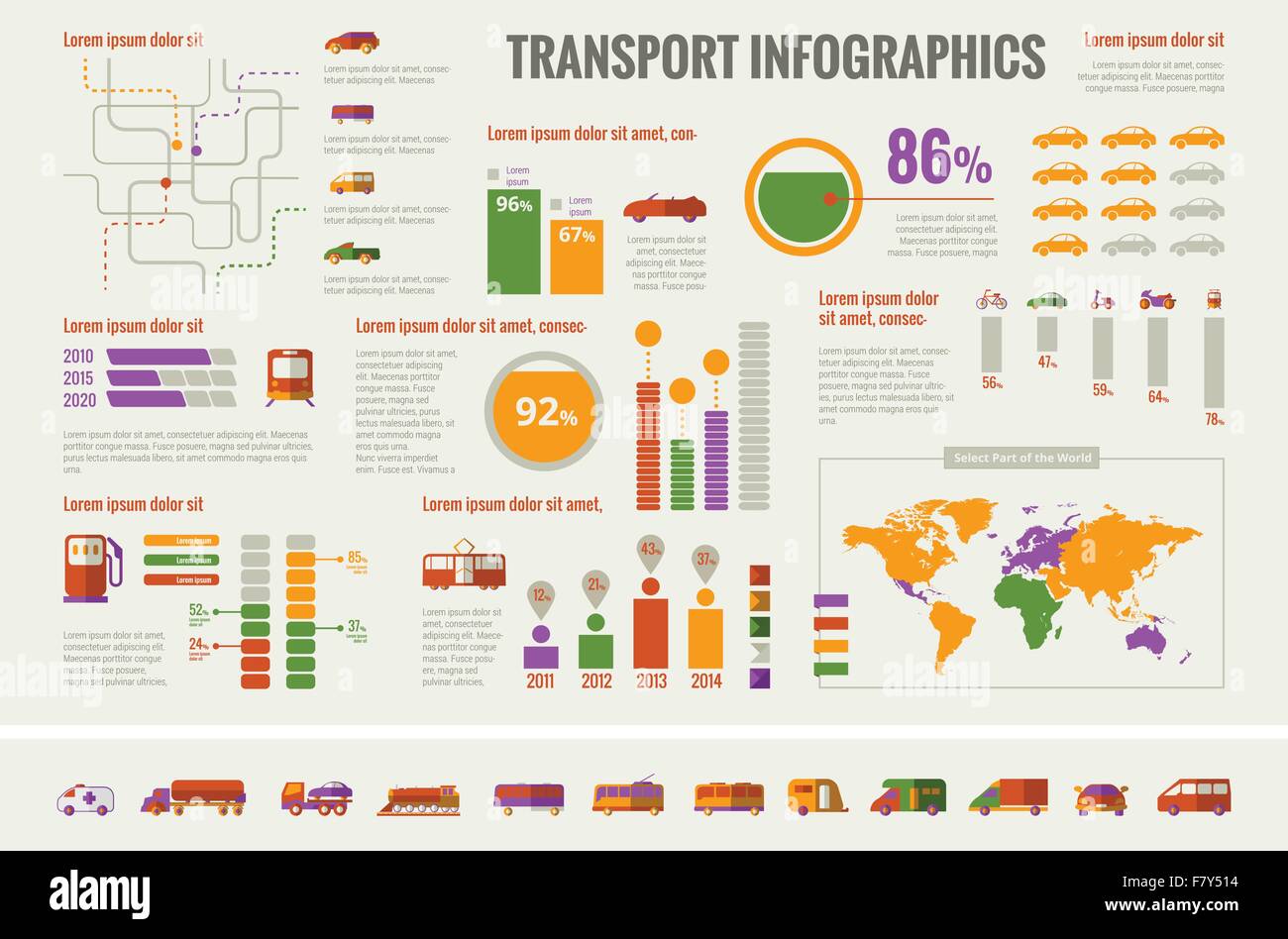 Transportation Infographic Template Stock Vector Image & Art - Alamy