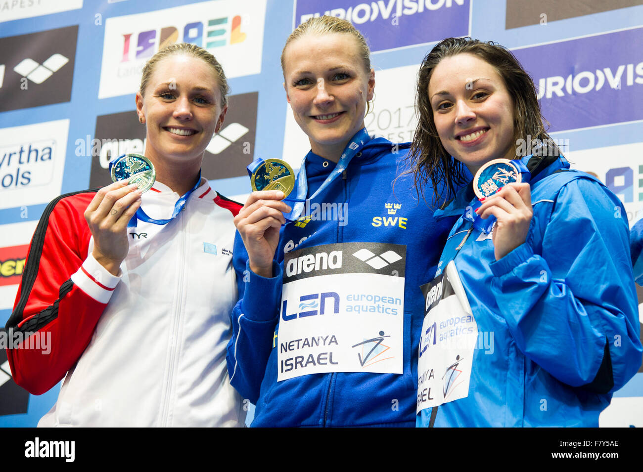 Netanya, Israel. 3rd Dec, 2015. SJOESTROEM Sarah SWE Gold Medal CR ...