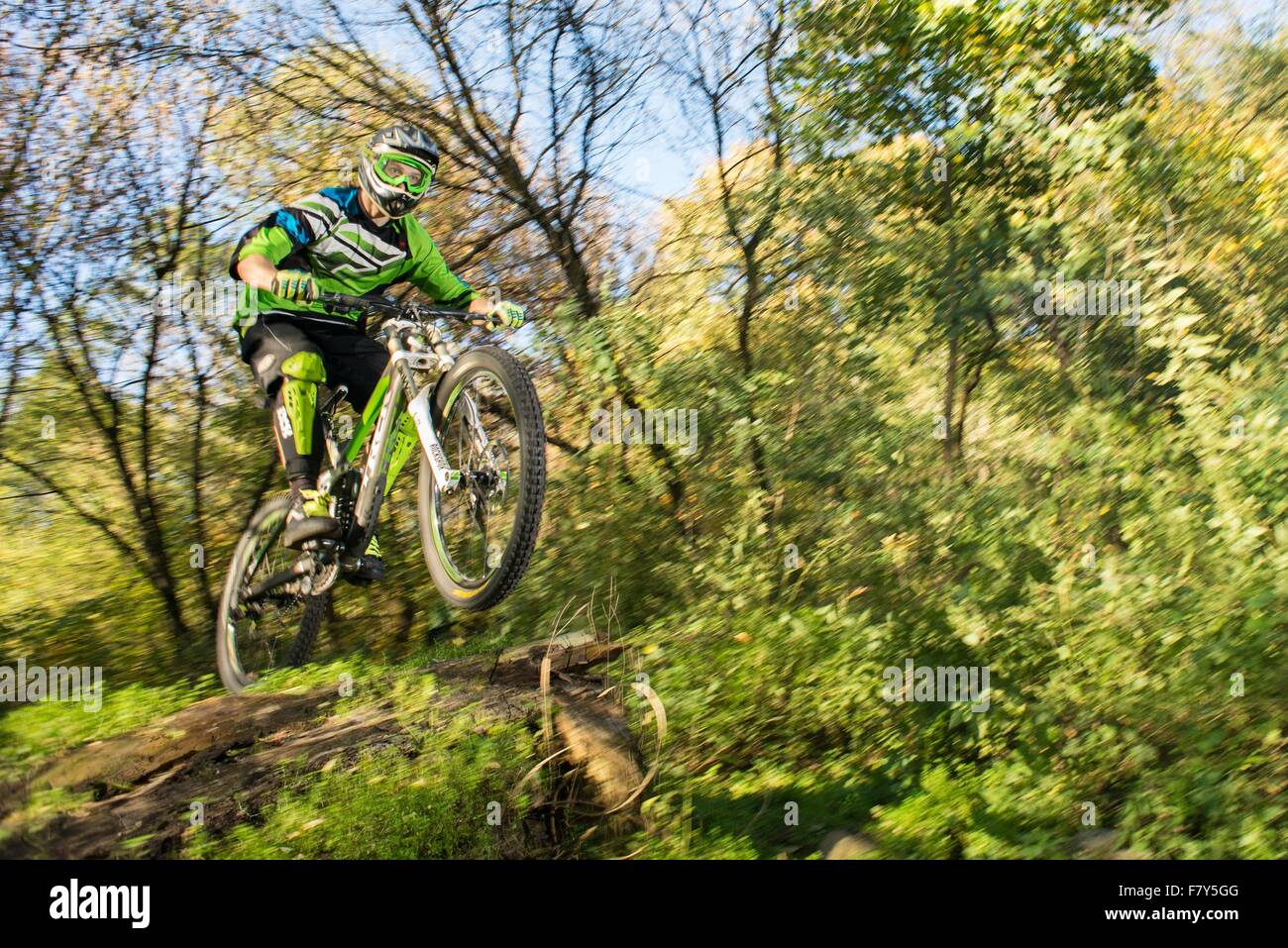A downhill bike jump. MTB jump Stock Photo - Alamy