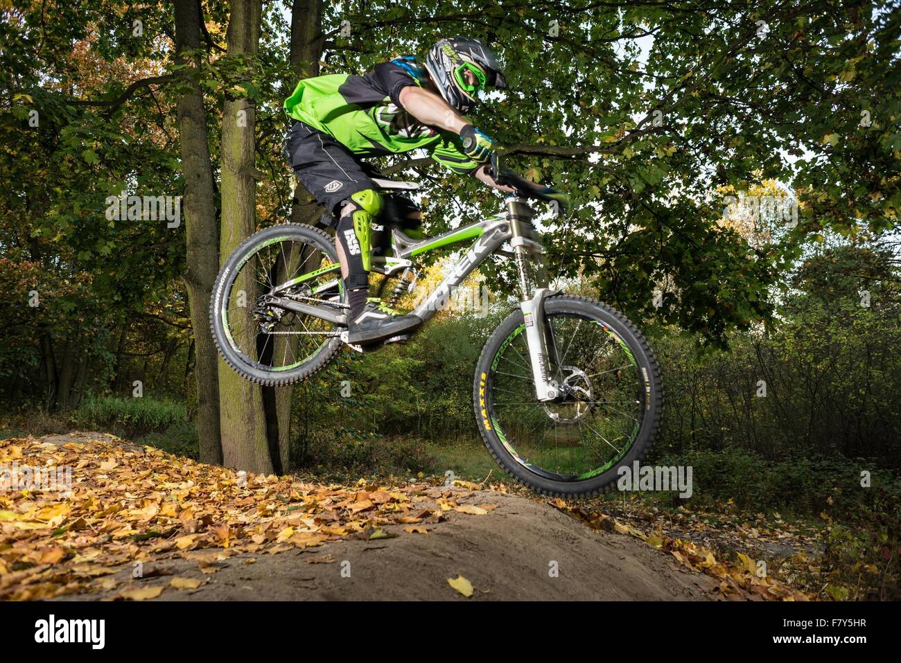 A downhill bike jump. MTB jump Stock Photo - Alamy