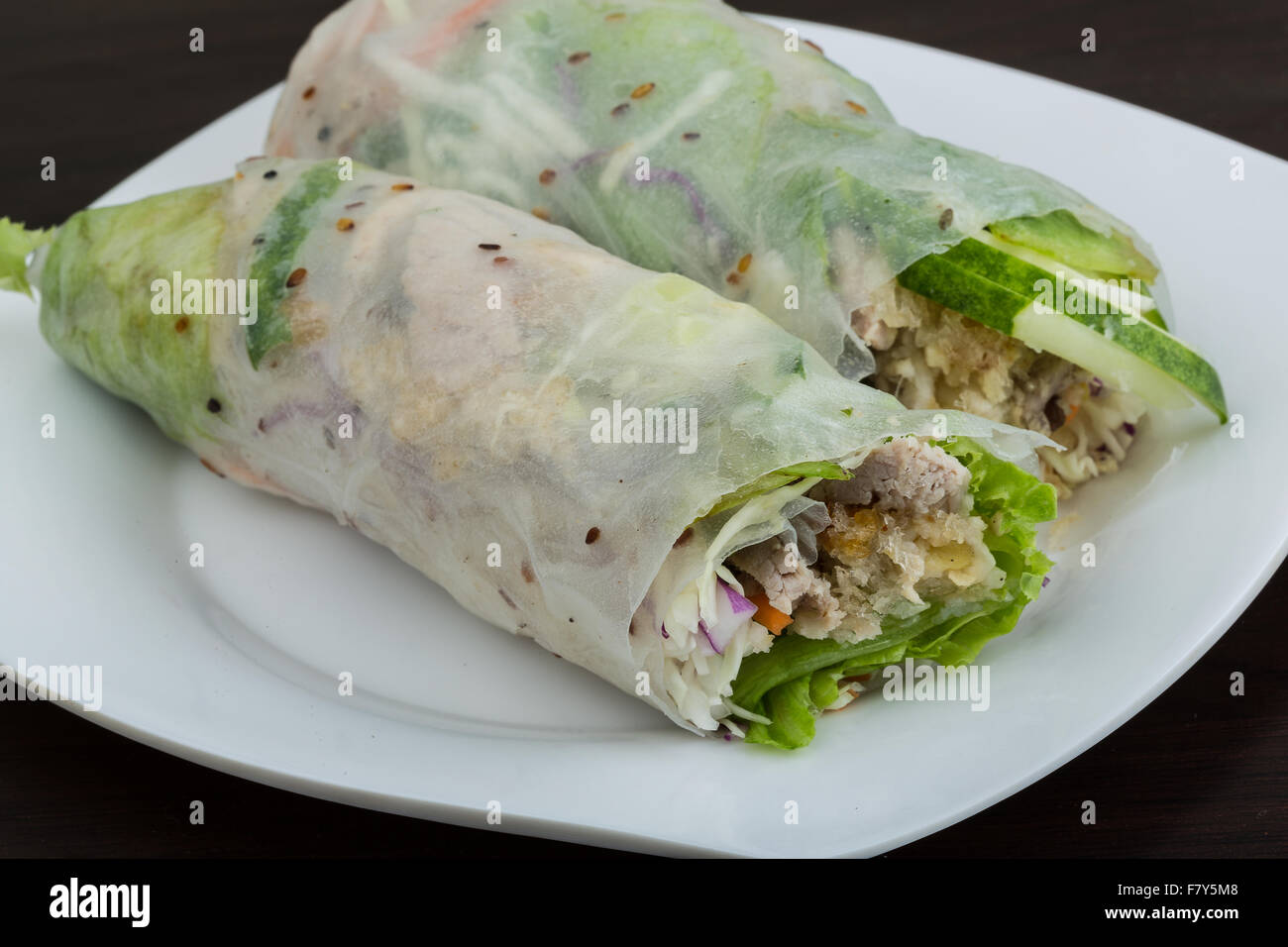 Vietnamese spring roll with pork, shrimp and vegetables Stock Photo - Alamy