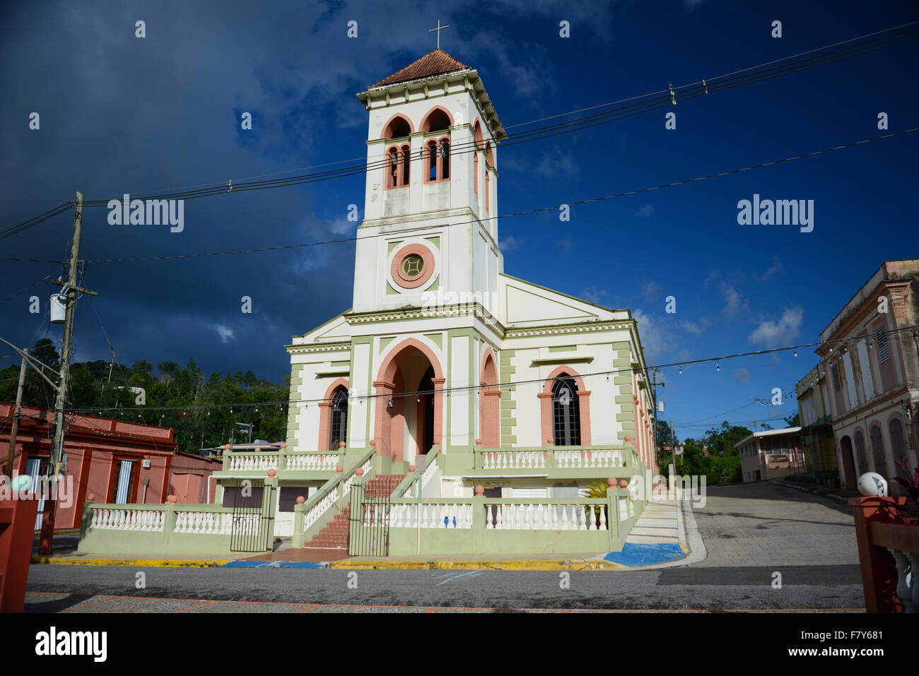 Church of San Juan Bautista located in Maricao, Puerto Rico. Caribbean ...