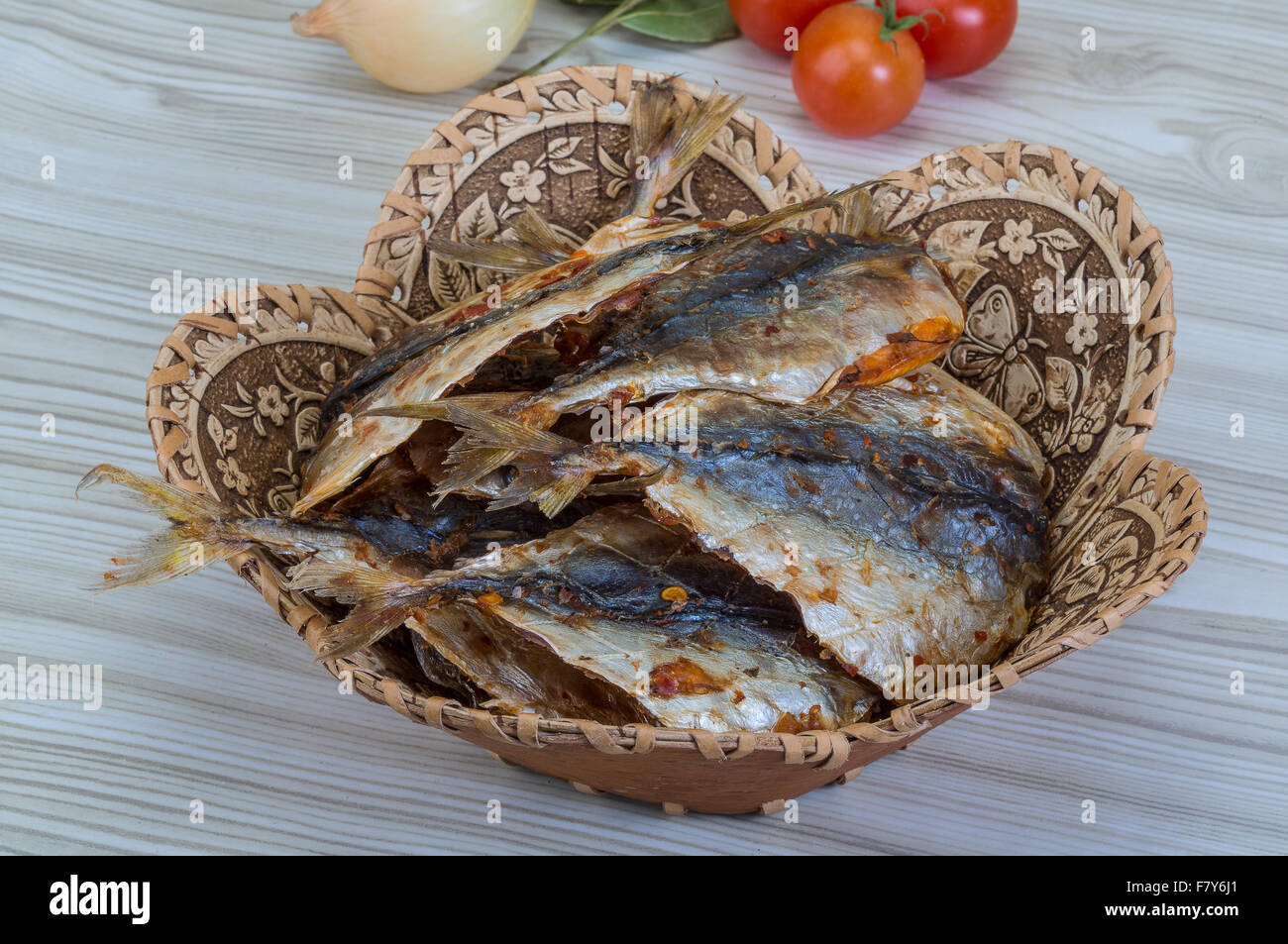 Dry salted fish - soft traditional snack for beer Stock Photo - Alamy