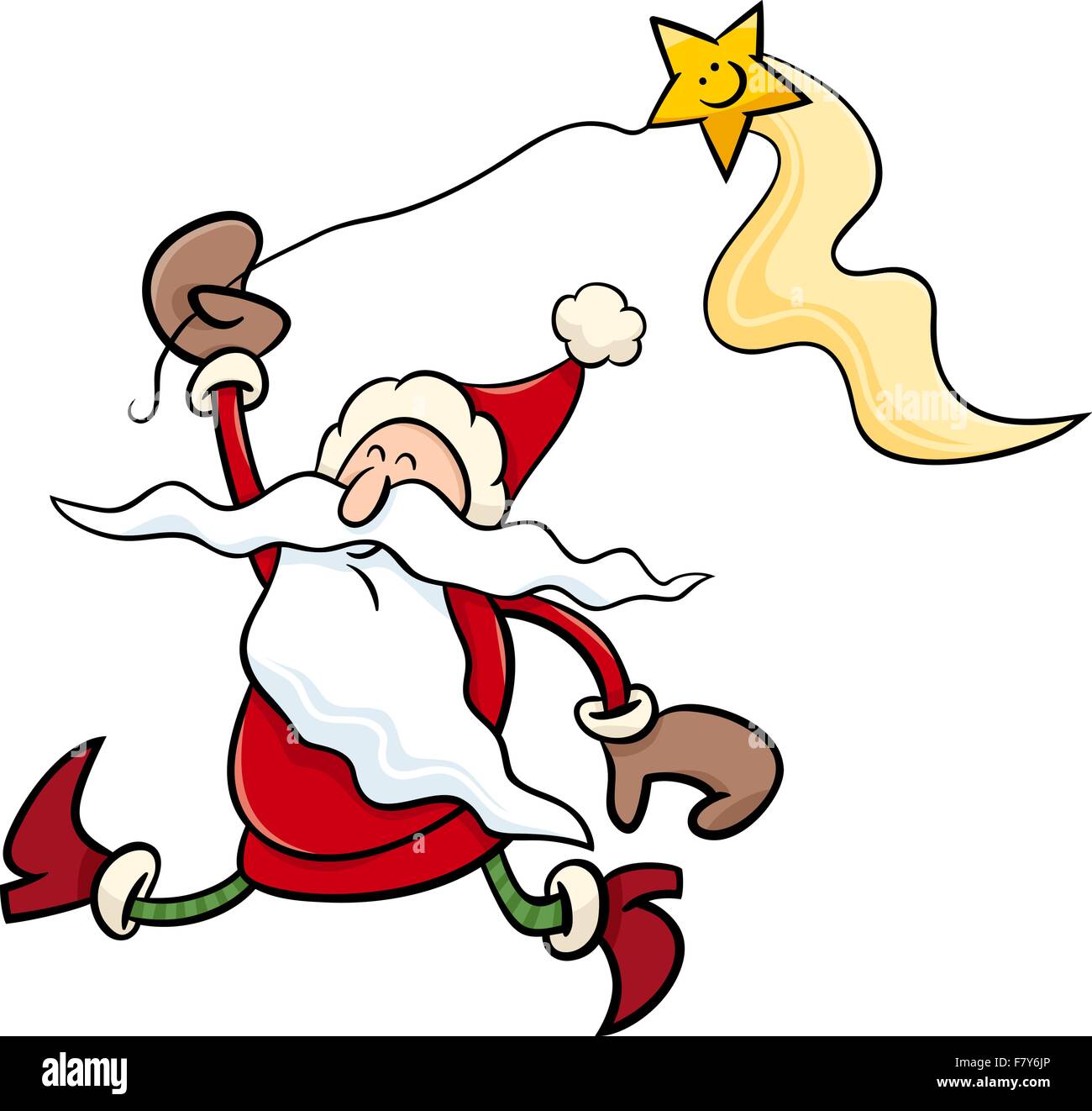 santa with star cartoon illustration Stock Vector Image & Art - Alamy
