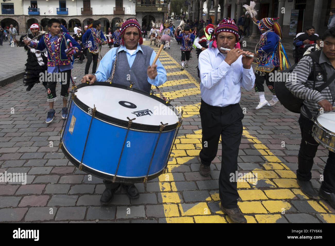 Members of associations participating in the festival of Qoyllur Riti ...