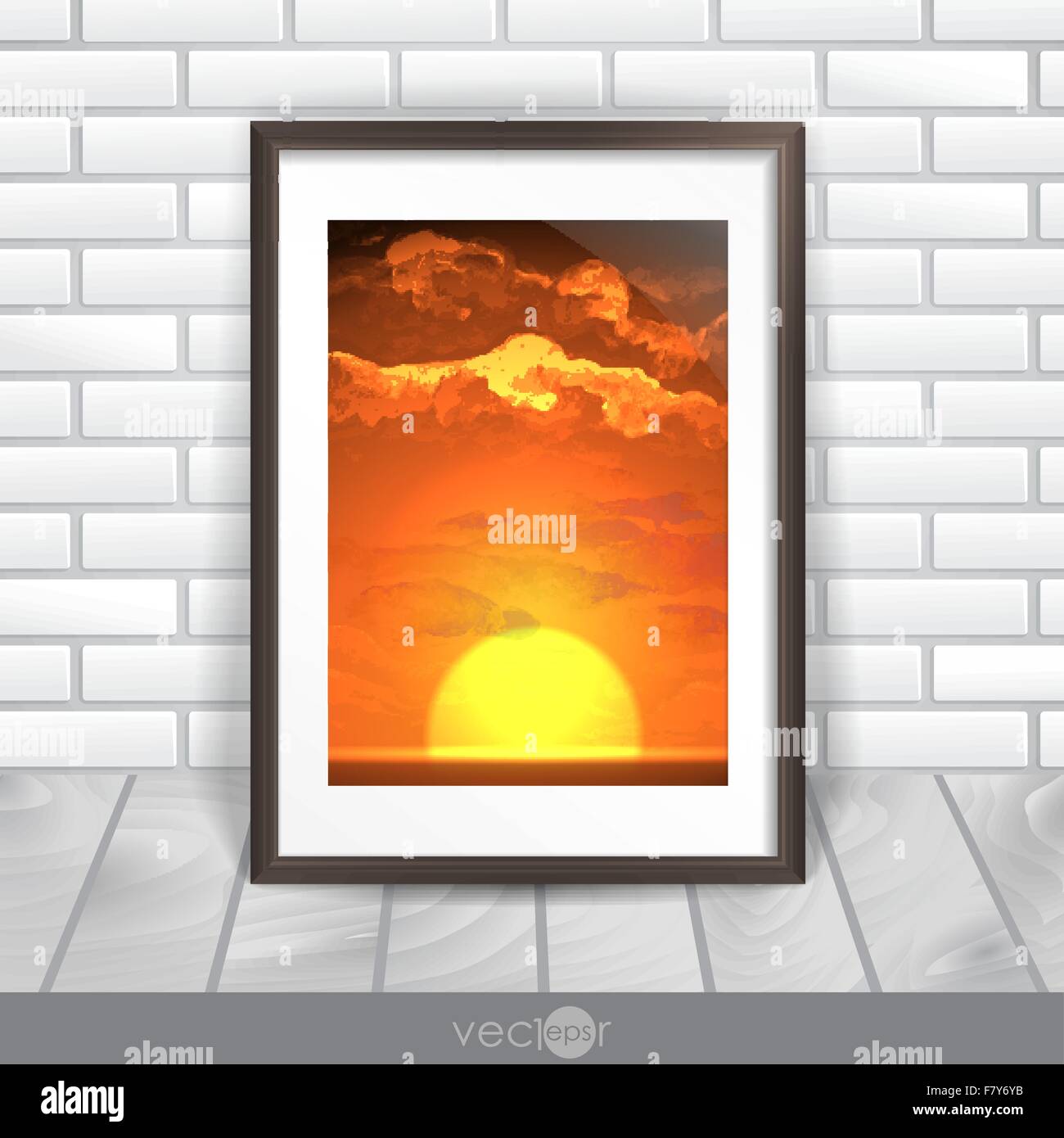 Brick and wood wall background Stock Vector Images - Alamy